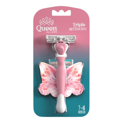 Queen By Lord Triple Blades Smooth Razor + 4 Blades Refill