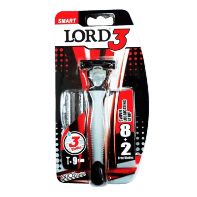 Lord SMART Men Shaving System Razor (1 Razor + 9 Refills) Triple Blade